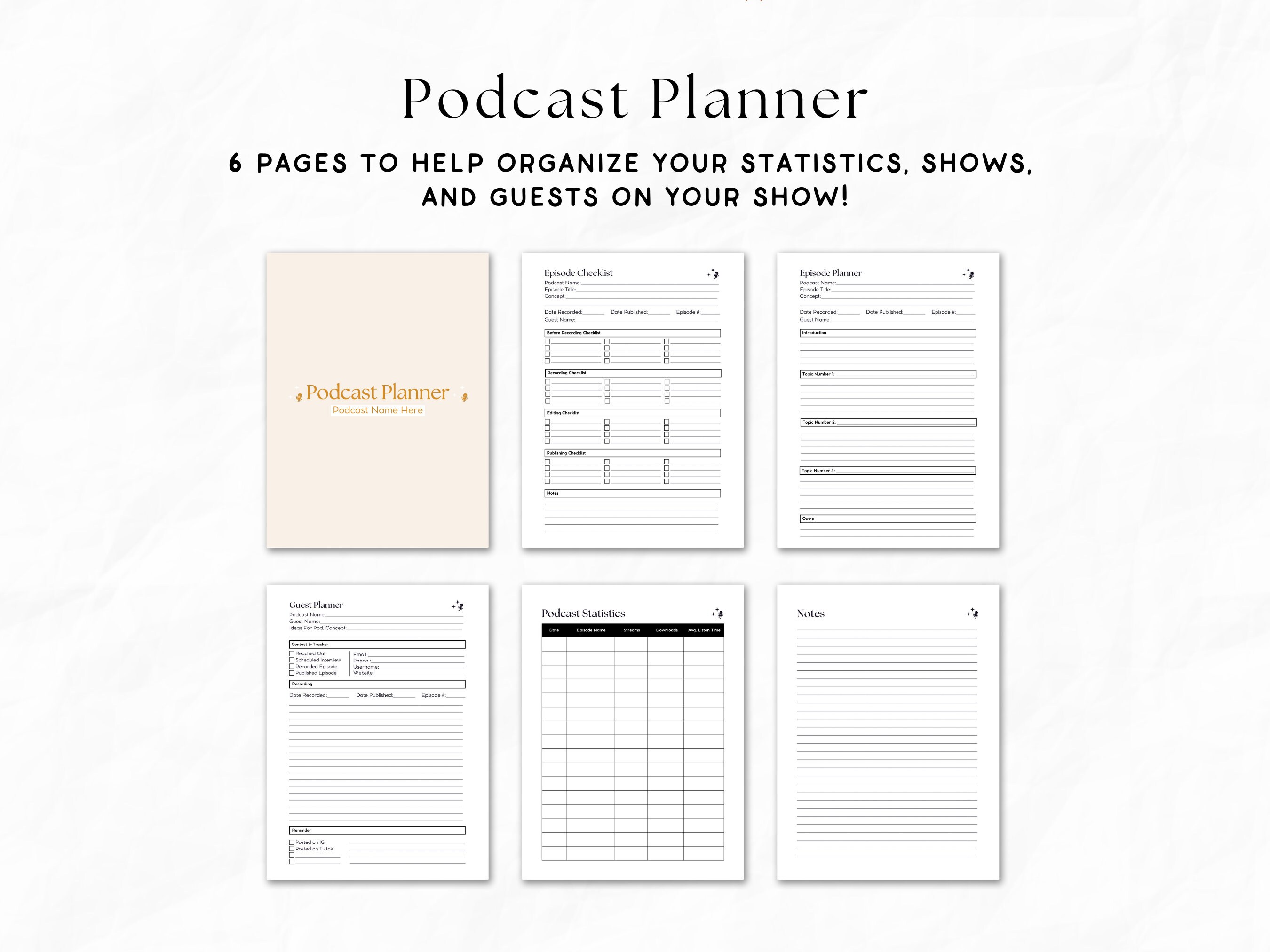 Editable Podcast Business Canva Kit | Podcast Planner | Podcast Social ...