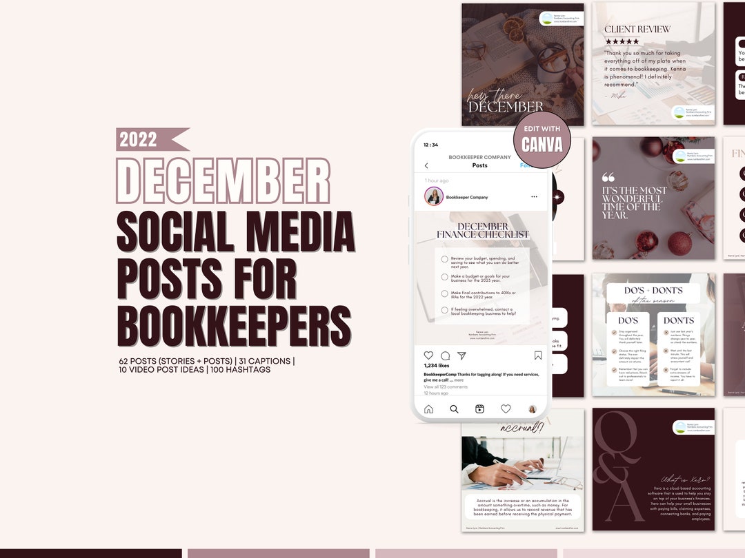 2022 December Bookkeeping Posts December Bookkeeper Marketing Captions ...