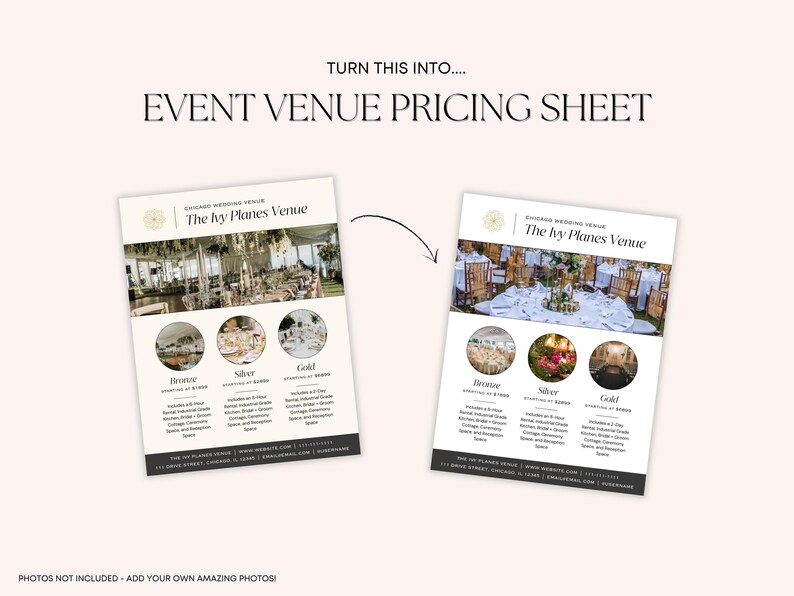 Wedding Venue Pricing Guide | Event Venue Price Sheet | Event Rental ...
