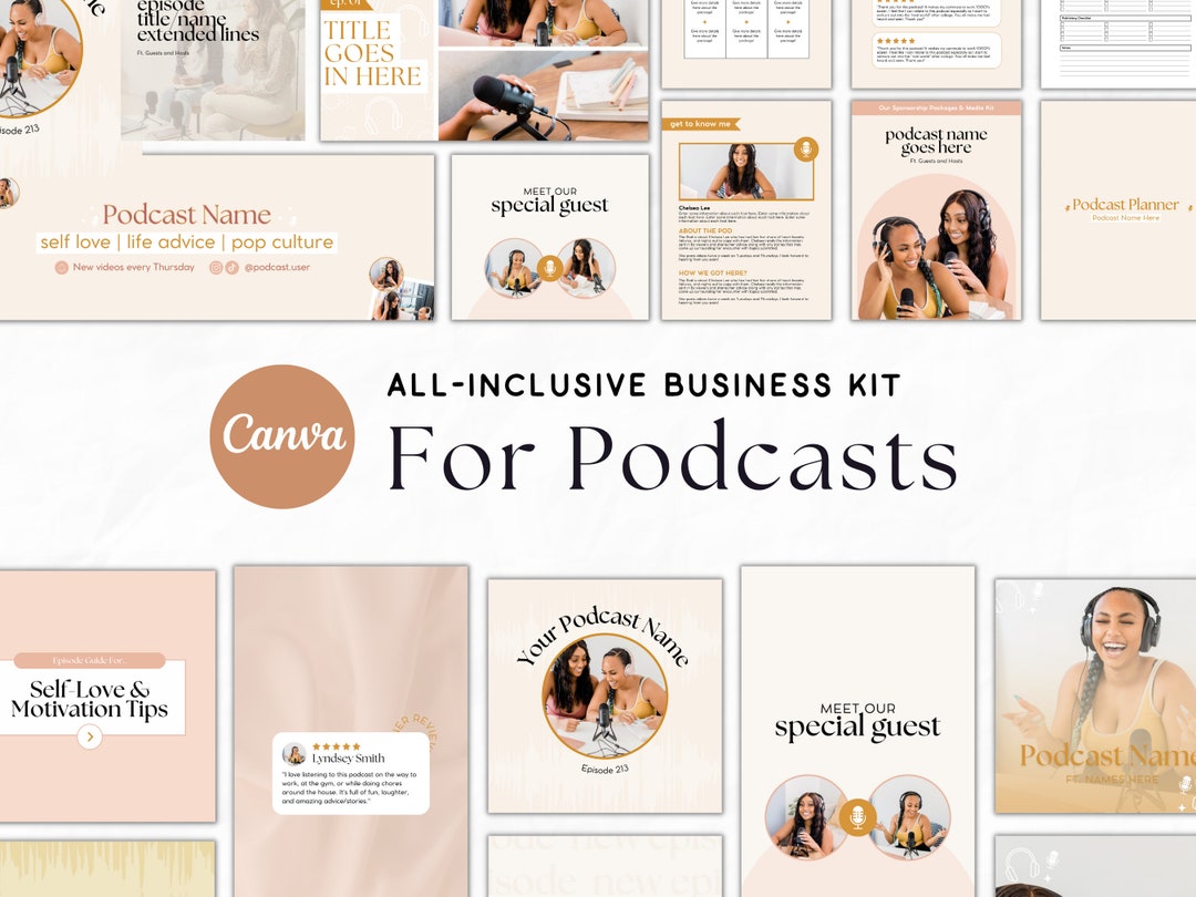 Editable Podcast Business Canva Kit | Podcast Planner | Podcast Social ...