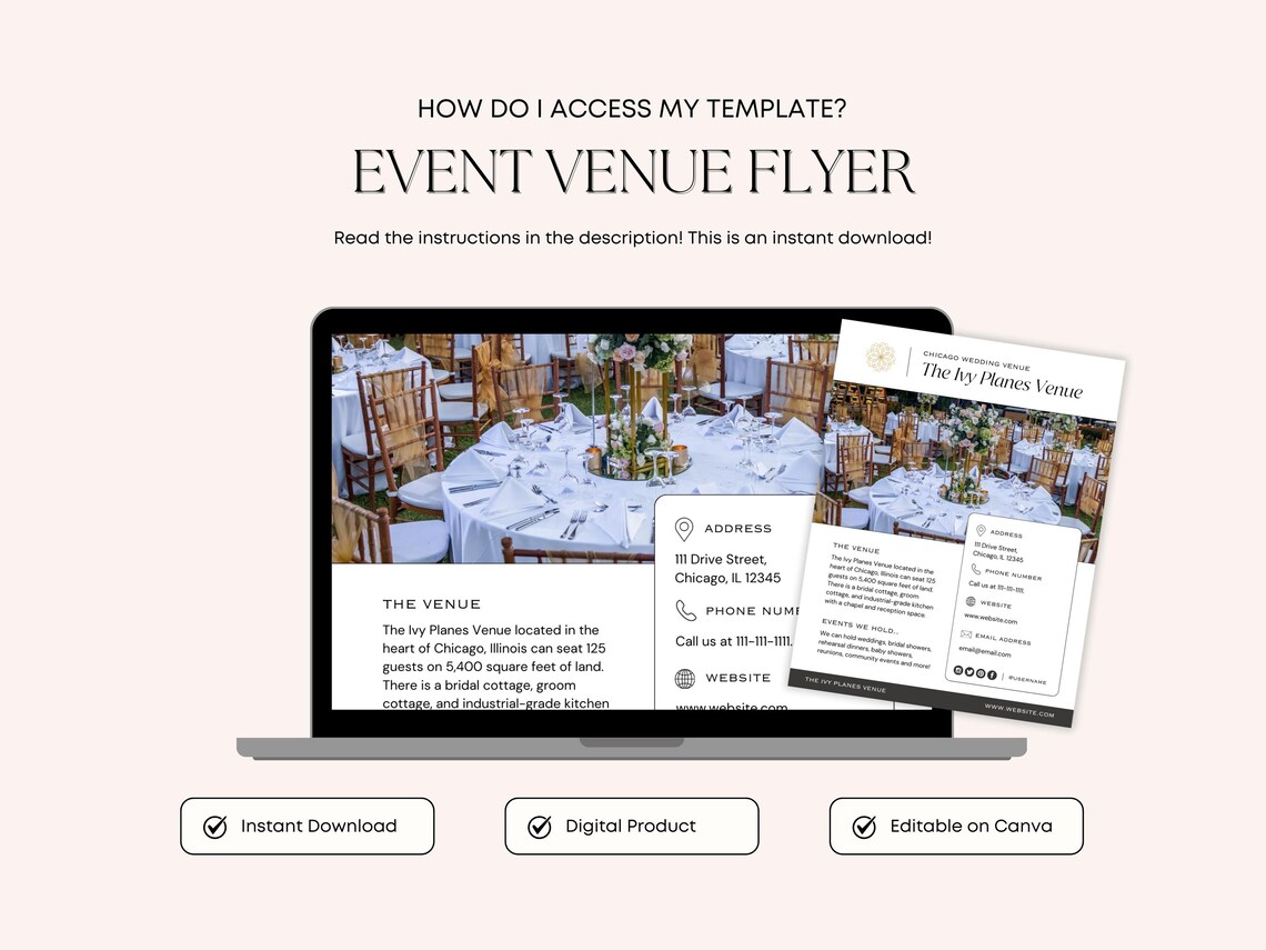 Wedding Venue Flyer | Event Venue Flyer | Event Rental Flyer | Party ...