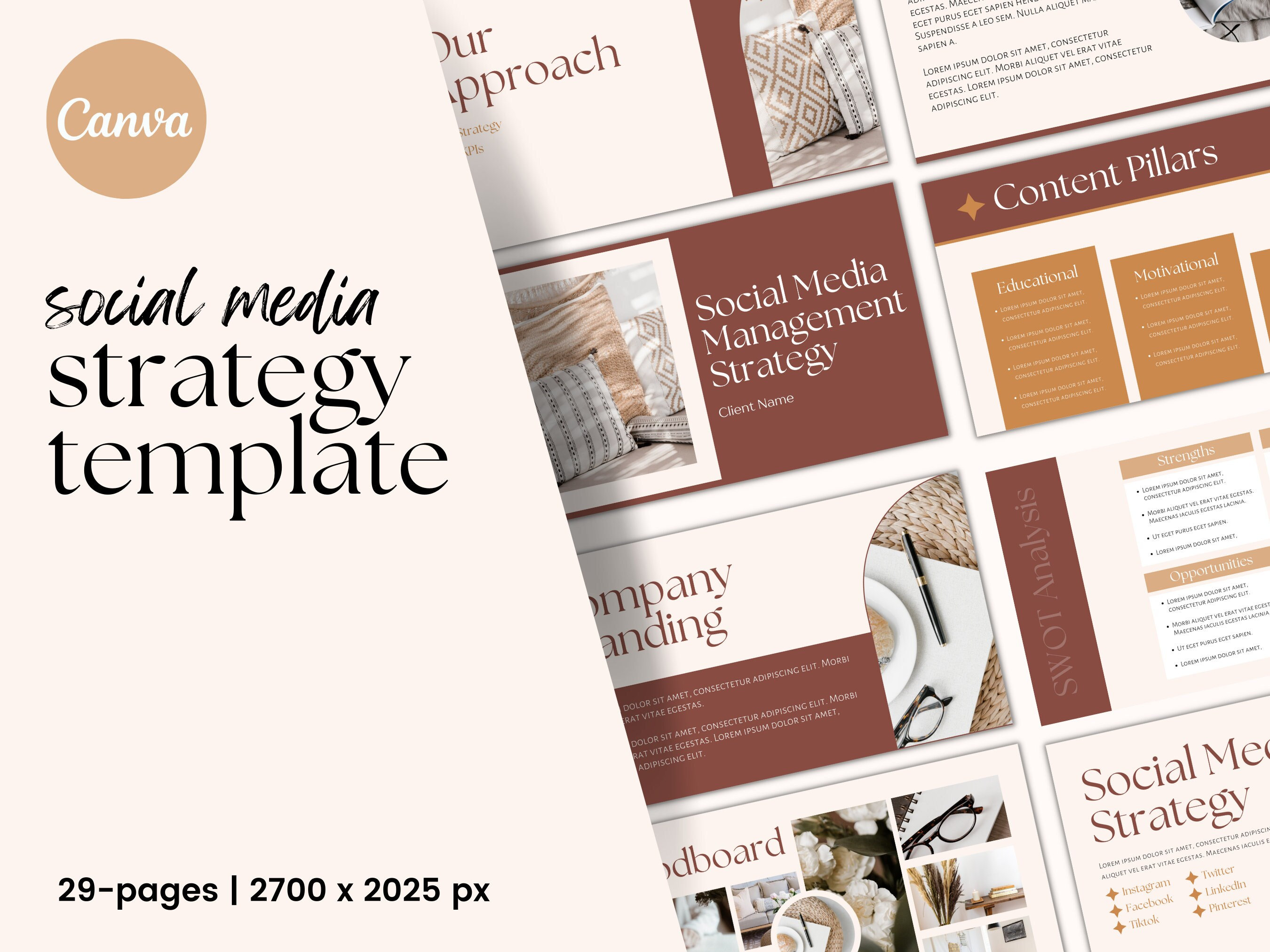 Social Media Manager Strategy Template | SMM | Strategy Slideshow ...