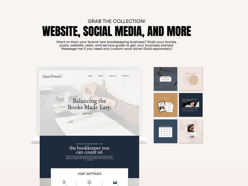 Minimalist Bookkeeping Social Media Reels | Bookkeeper Canva Template ...