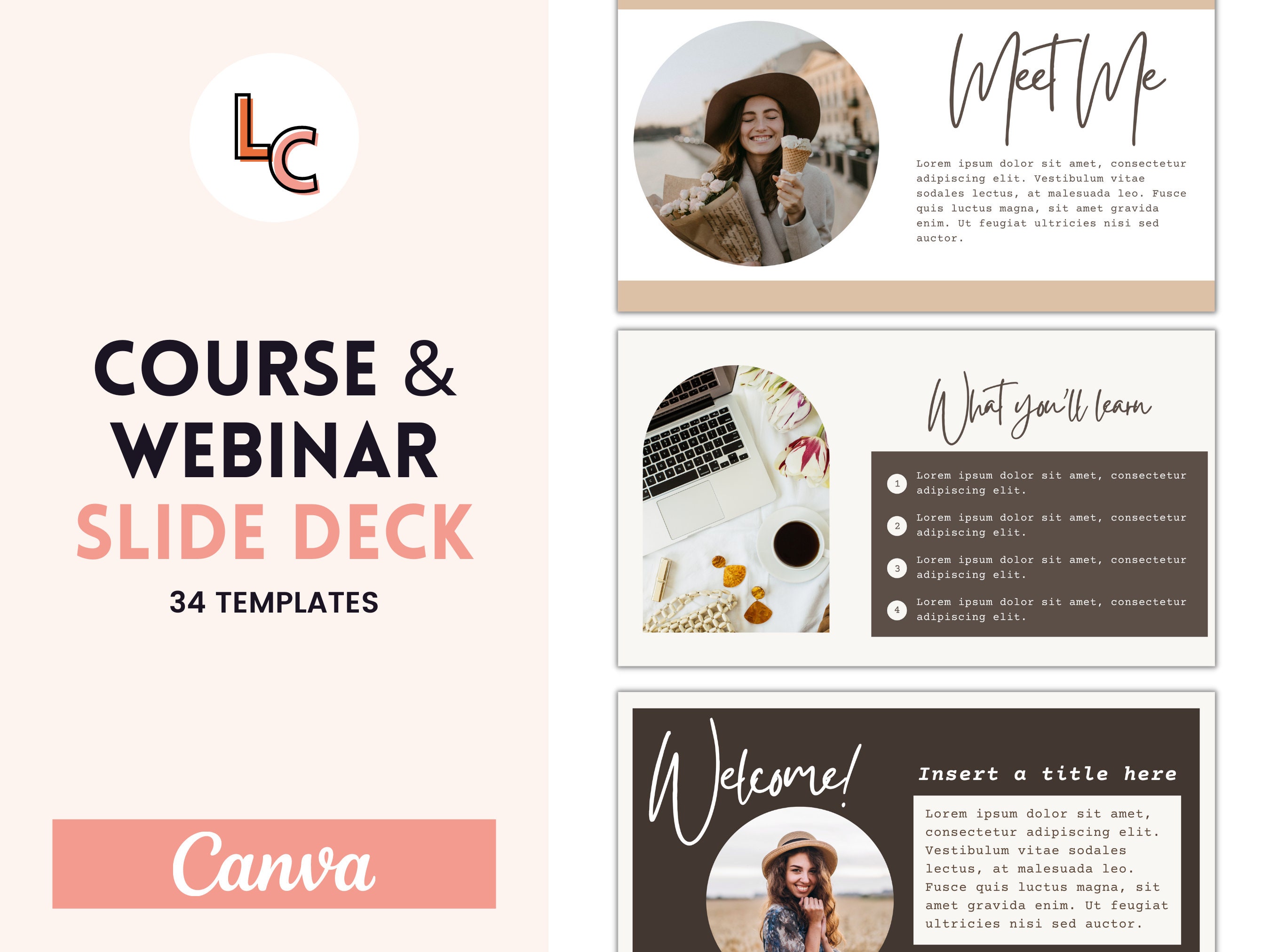 Course and Webinar Slide Deck | Canva Powerpoint | Slide Deck | Course ...