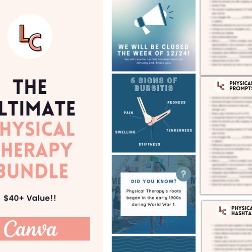 Physical Therapy Social Media Content Templates Editable PT - Etsy