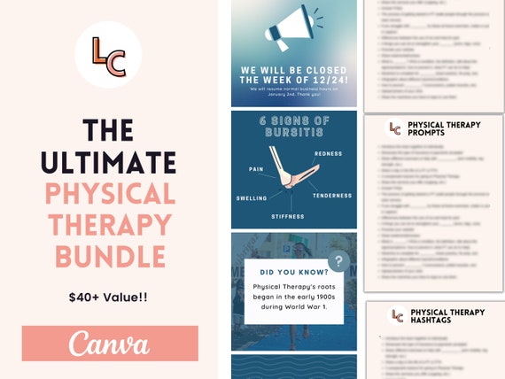 Physical Therapy Bundle Canva Templates Physical Therapist - Etsy