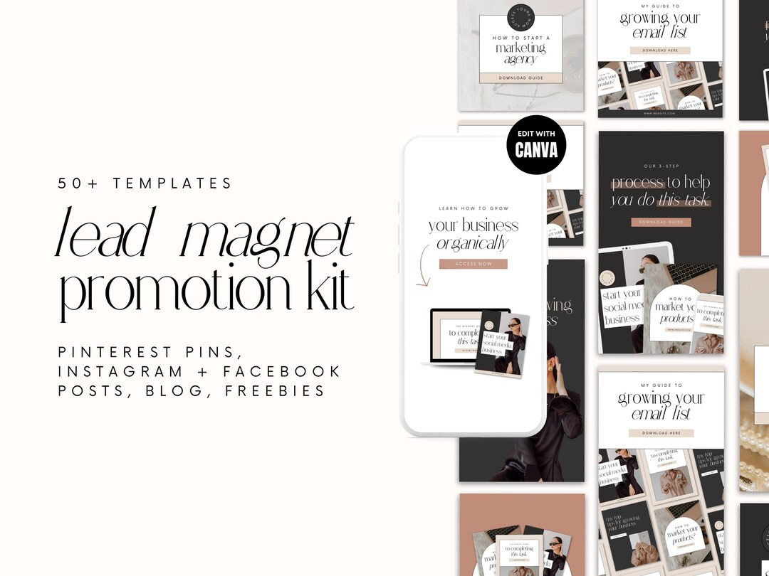 Lead Magnet Promotion Bundle | Canva Marketing Kit for Lead Magnet ...
