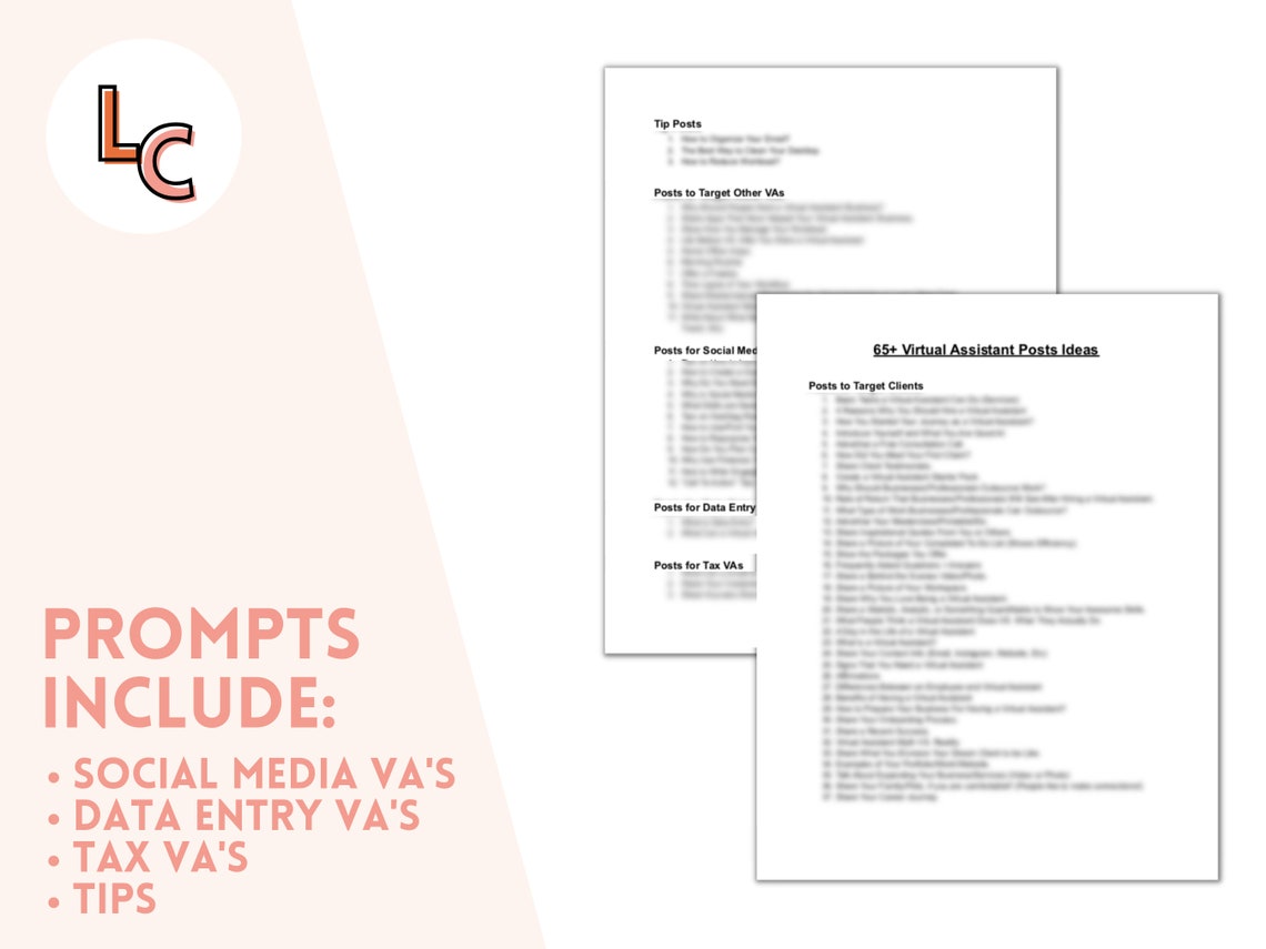 Virtual Assistant Post Ideas Virtual Assistant Content Ideas - Etsy