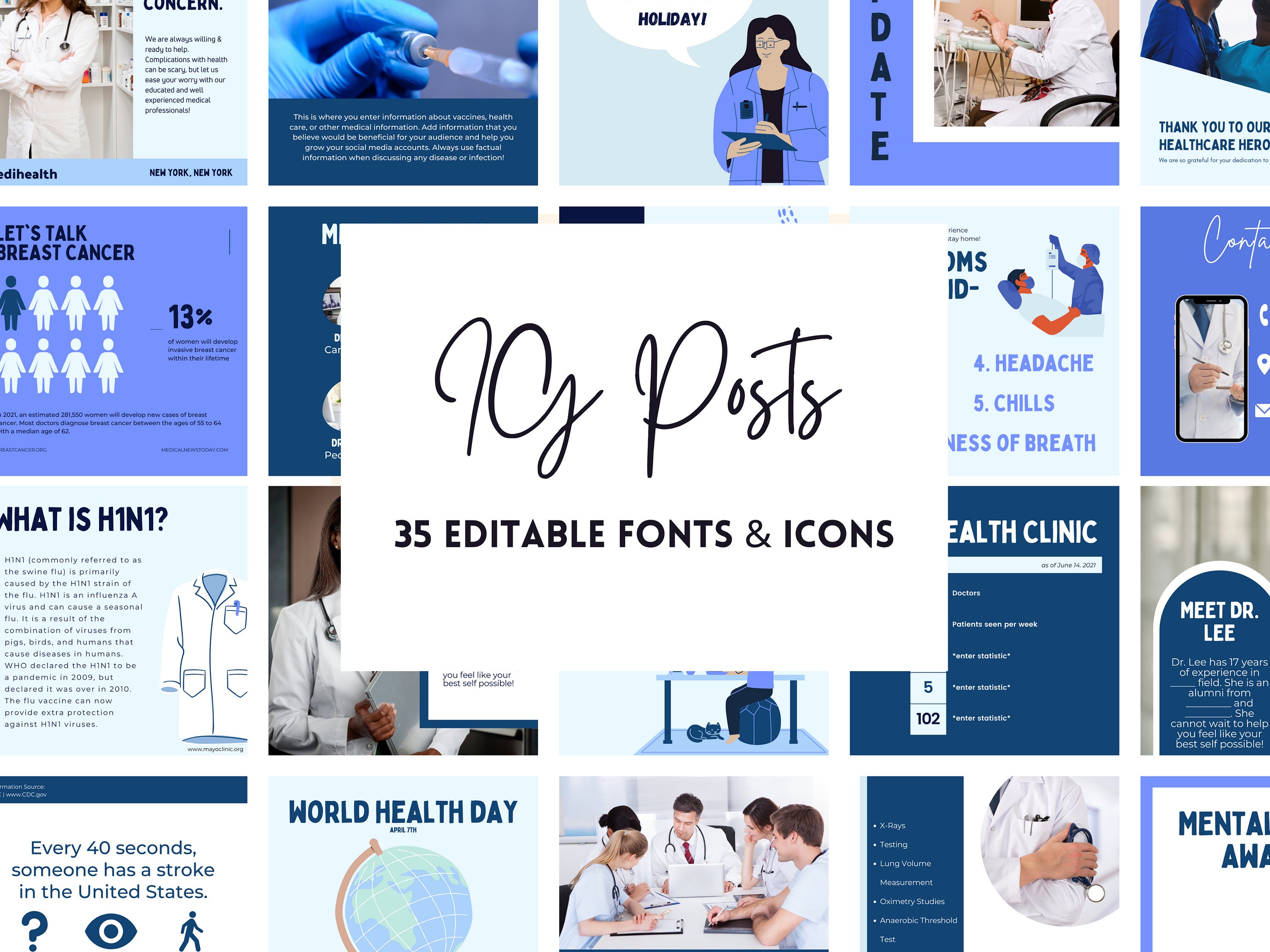 Healthcare Instagram Templates | Medical Instagram Templates | Doctor ...
