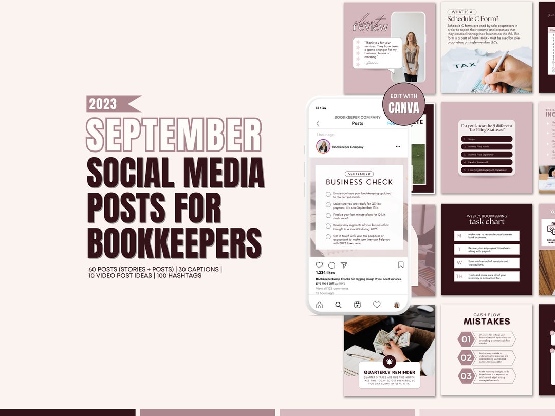 2023 September Bookkeeping Posts | September Bookkeeper Marketing ...