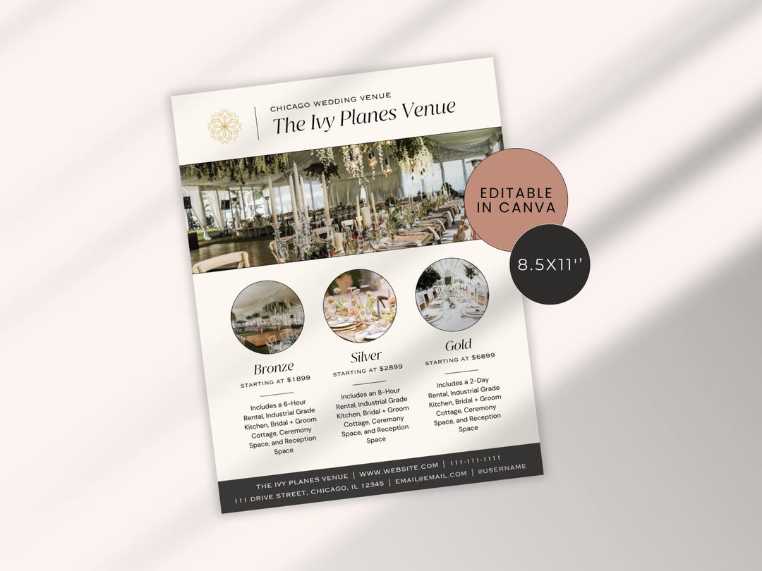 Wedding Venue Pricing Guide | Event Venue Price Sheet | Event Rental ...
