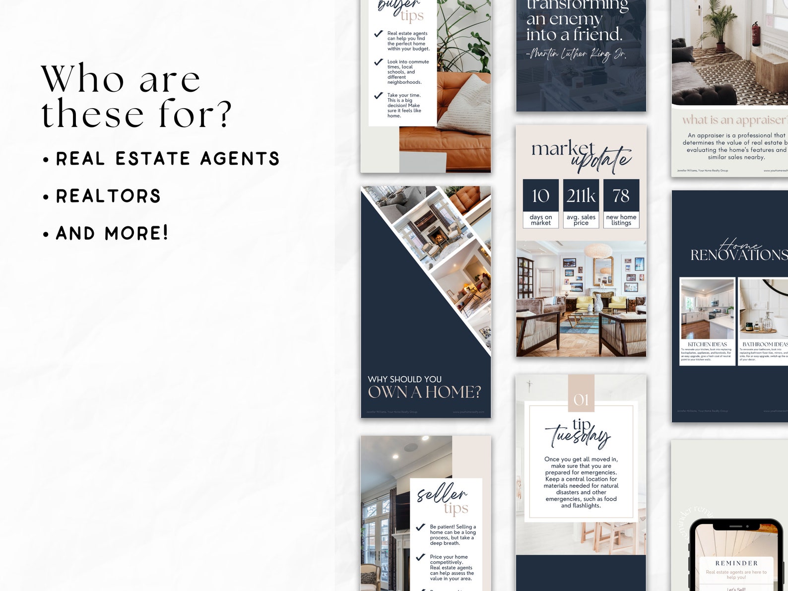 Blue January Real Estate Posts New Year Real Estate Marketing Captions ...