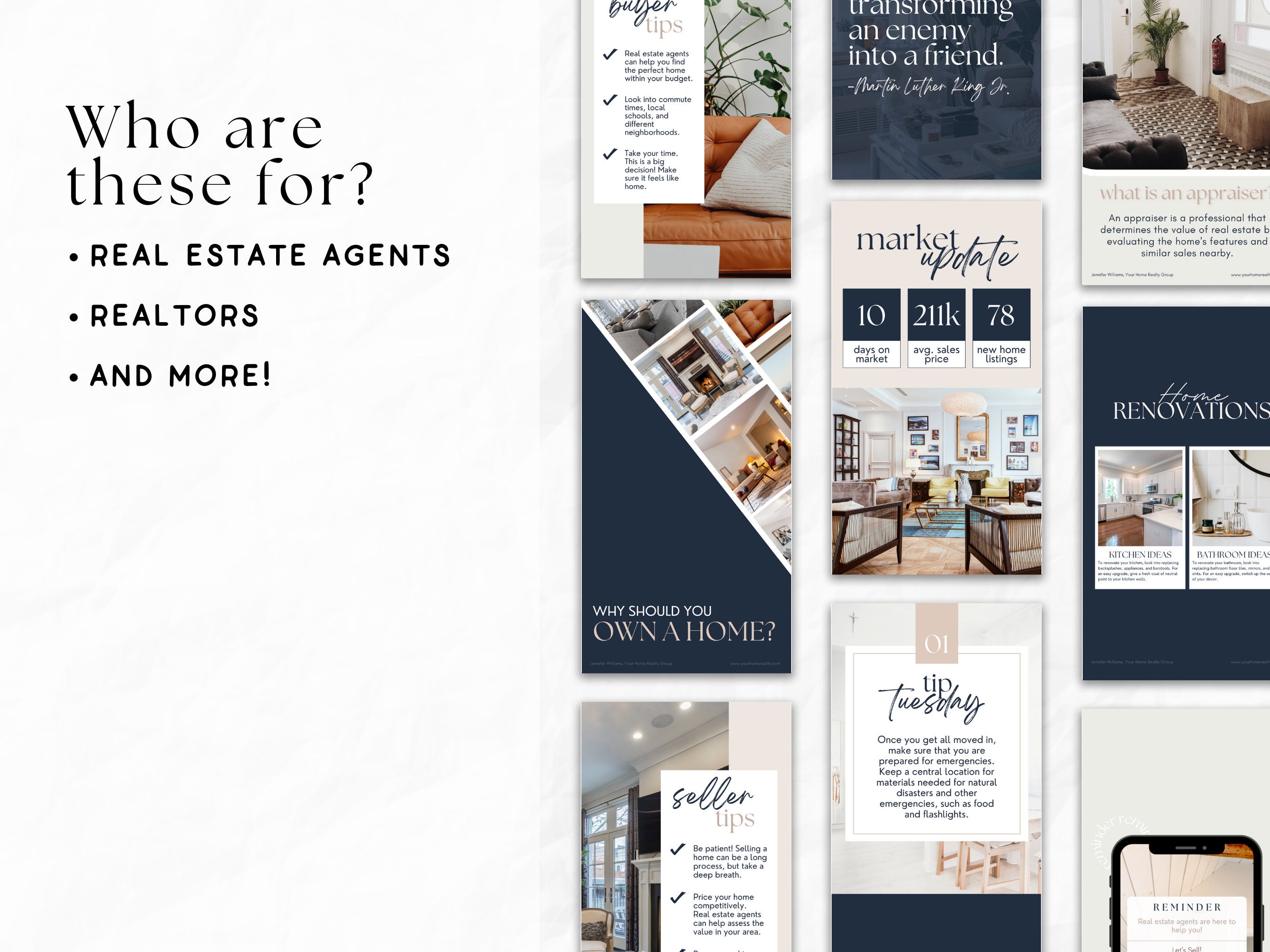 Blue January Real Estate Posts New Year Real Estate Marketing Captions ...