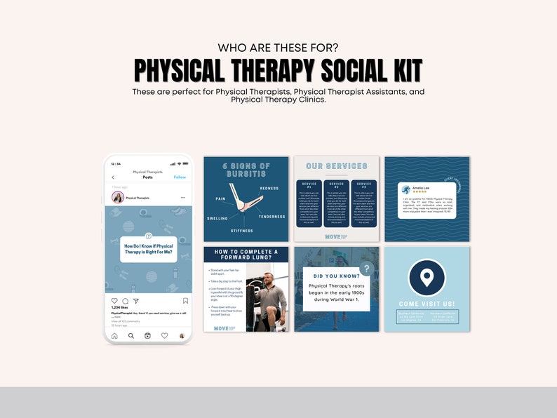 Physical Therapy Bundle | Canva Templates | Physical Therapist | Clinic ...