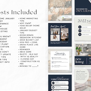 Blue January Real Estate Posts | New Year Real Estate Marketing ...