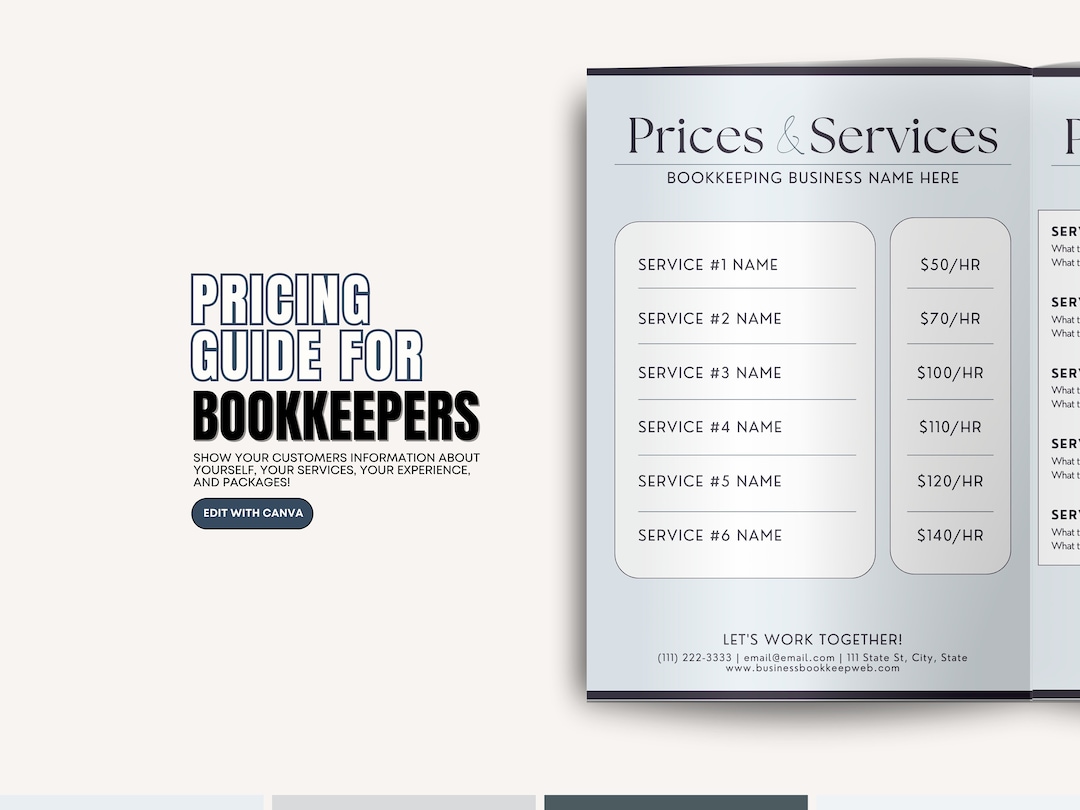 Bookkeeper Price Menu | Bookkeeper Service Guide | Bookkeeper Services ...