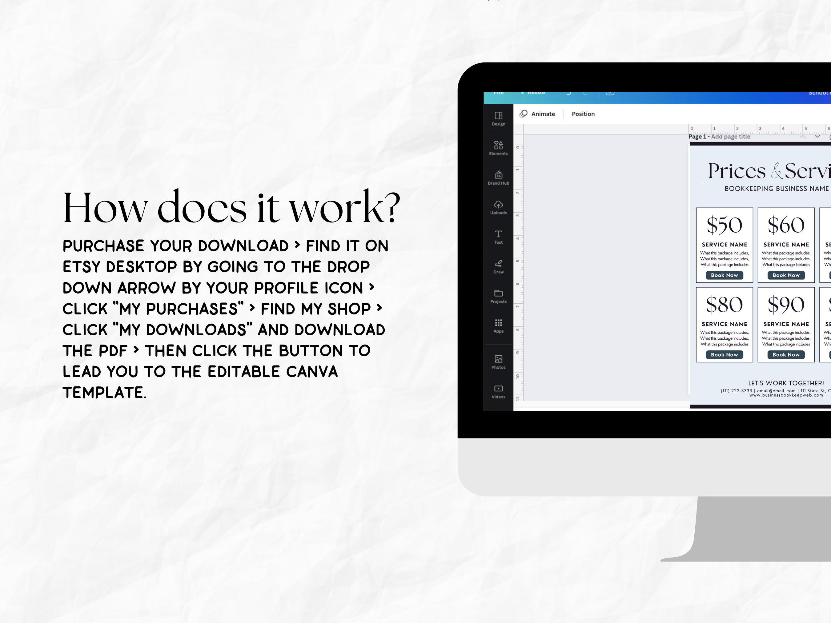 Bookkeeper Price Menu Bookkeeper Service Guide Bookkeeper - Etsy