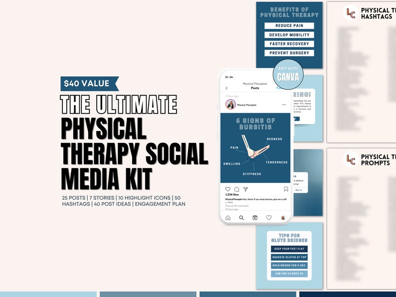 Physical Therapy Bundle | Canva Templates | Physical Therapist | Clinic ...