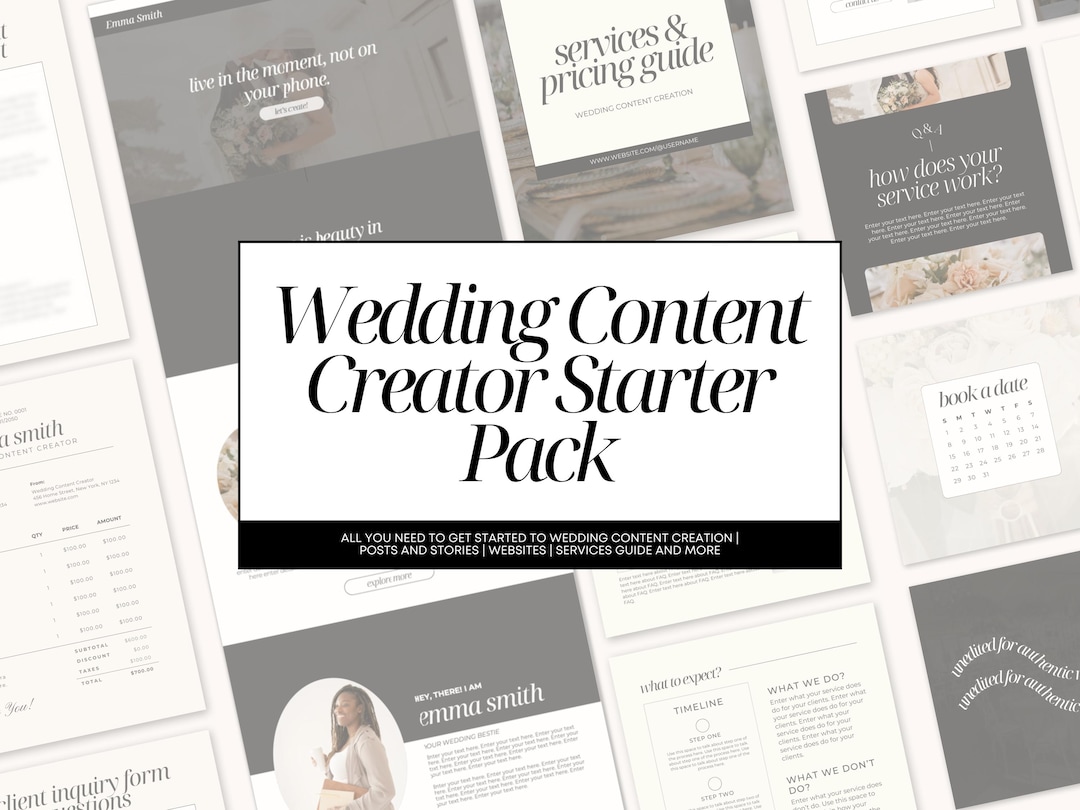 Wedding Content Creator Kit | Wedding Content Creator Social Media ...