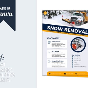 Snow Removal Flyer | Snow Removal Services | Snow Plow Company | Snow ...