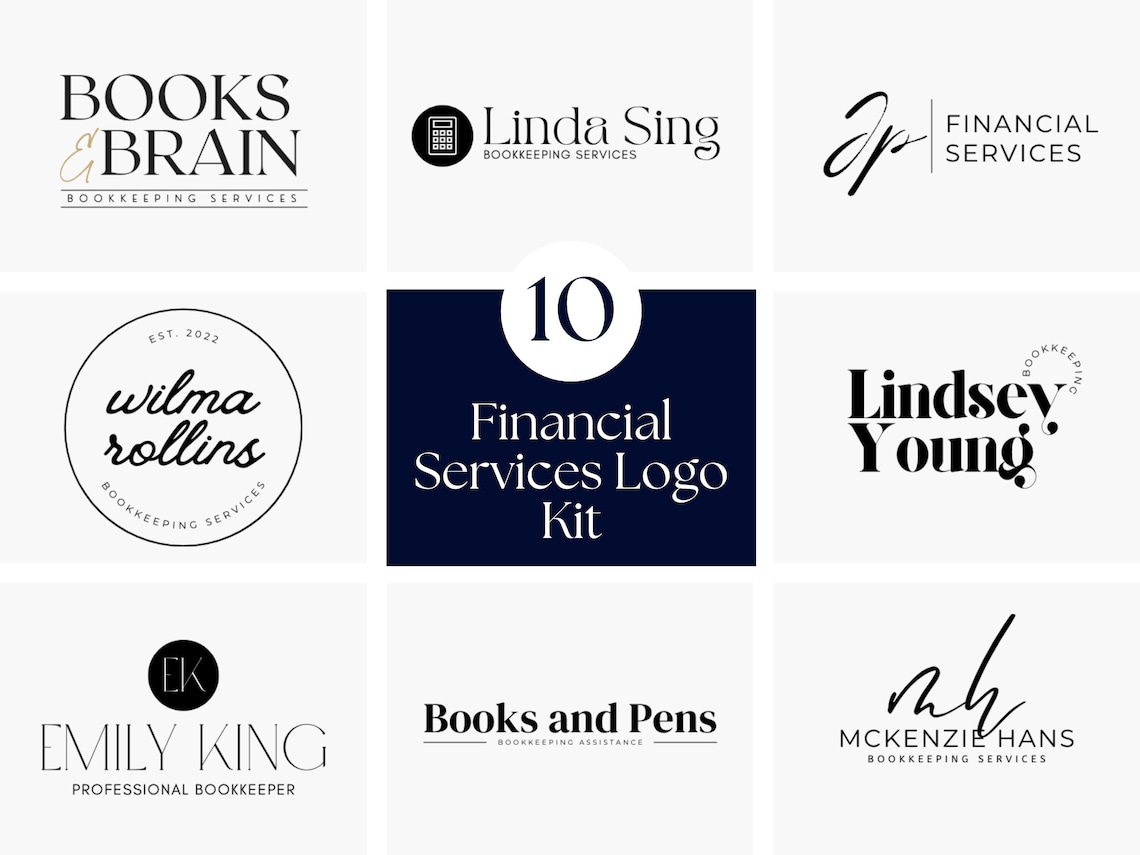 Finance Logos Bookkeeper Logos Canva Branding for Business Bookkeeping ...