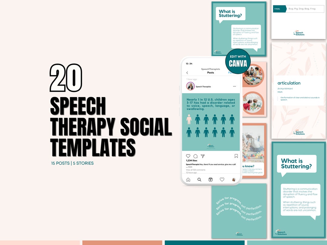 Speech Therapy Social Media Templates | SLP Gifts | SLP Templates ...