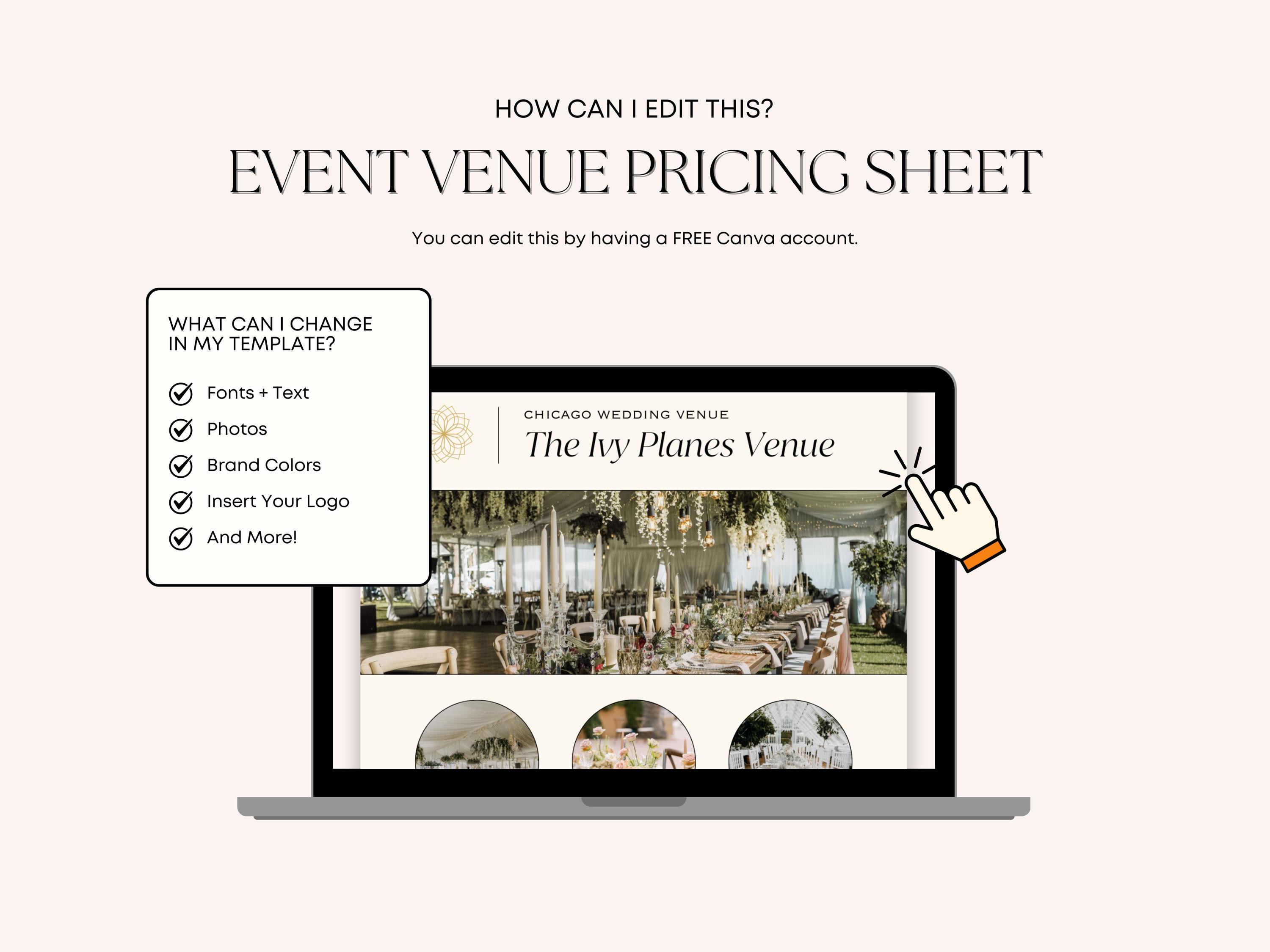 Wedding Venue Pricing Guide | Event Venue Price Sheet | Event Rental ...