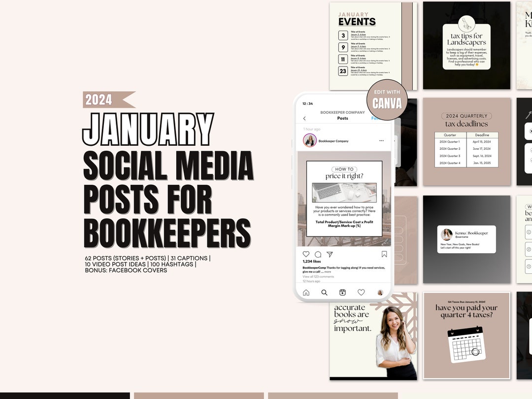 2024 January Bookkeeping Posts | January Bookkeeper Marketing ...