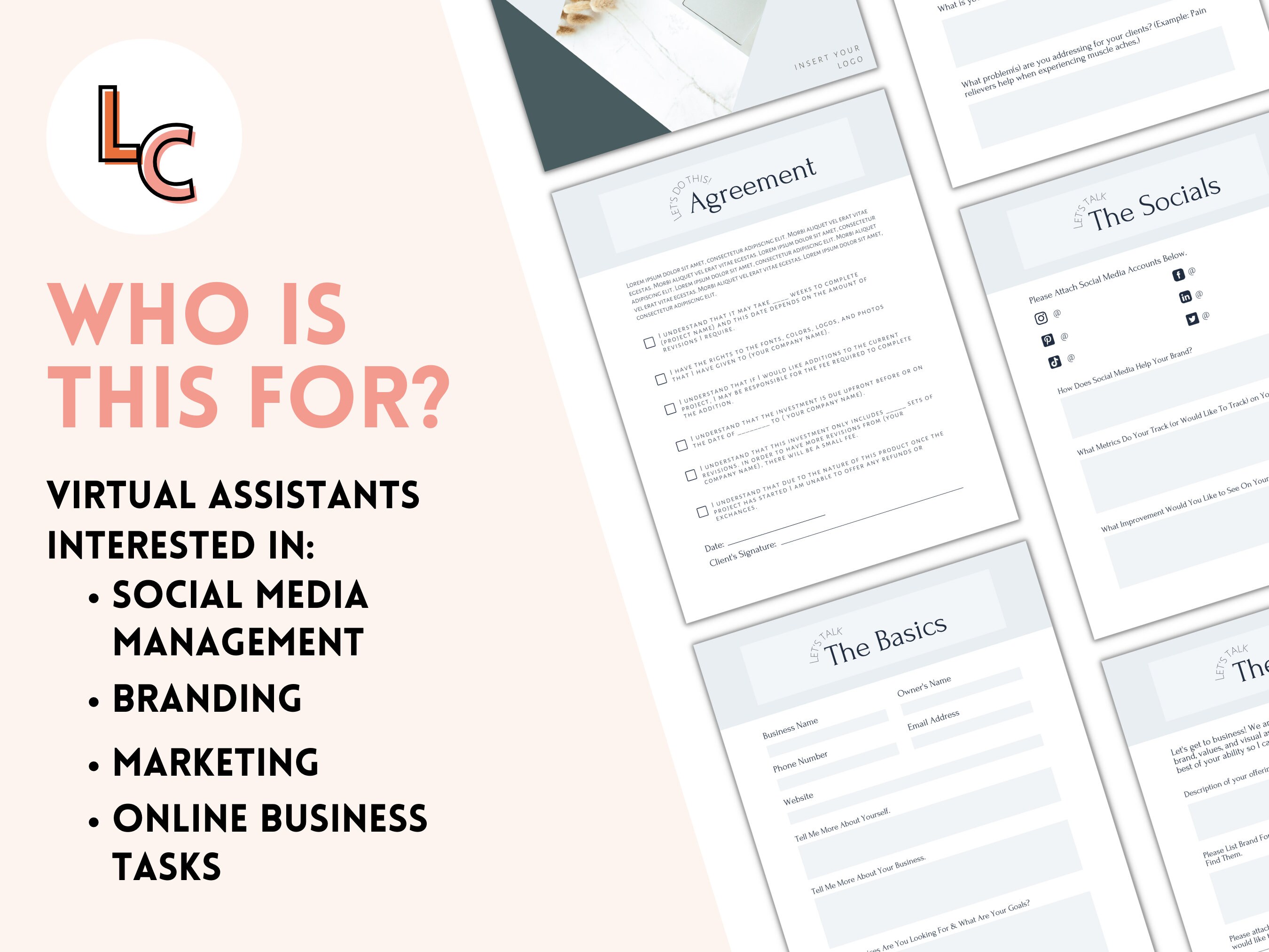 Virtual Assistant Questionnaire | Client Questionnaire | Social Media ...
