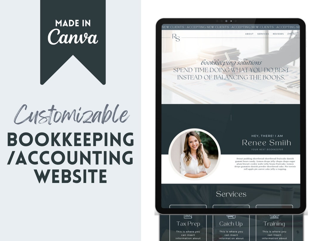 Bookkeeper Website | Canva Website | Canva Templates for Financial ...
