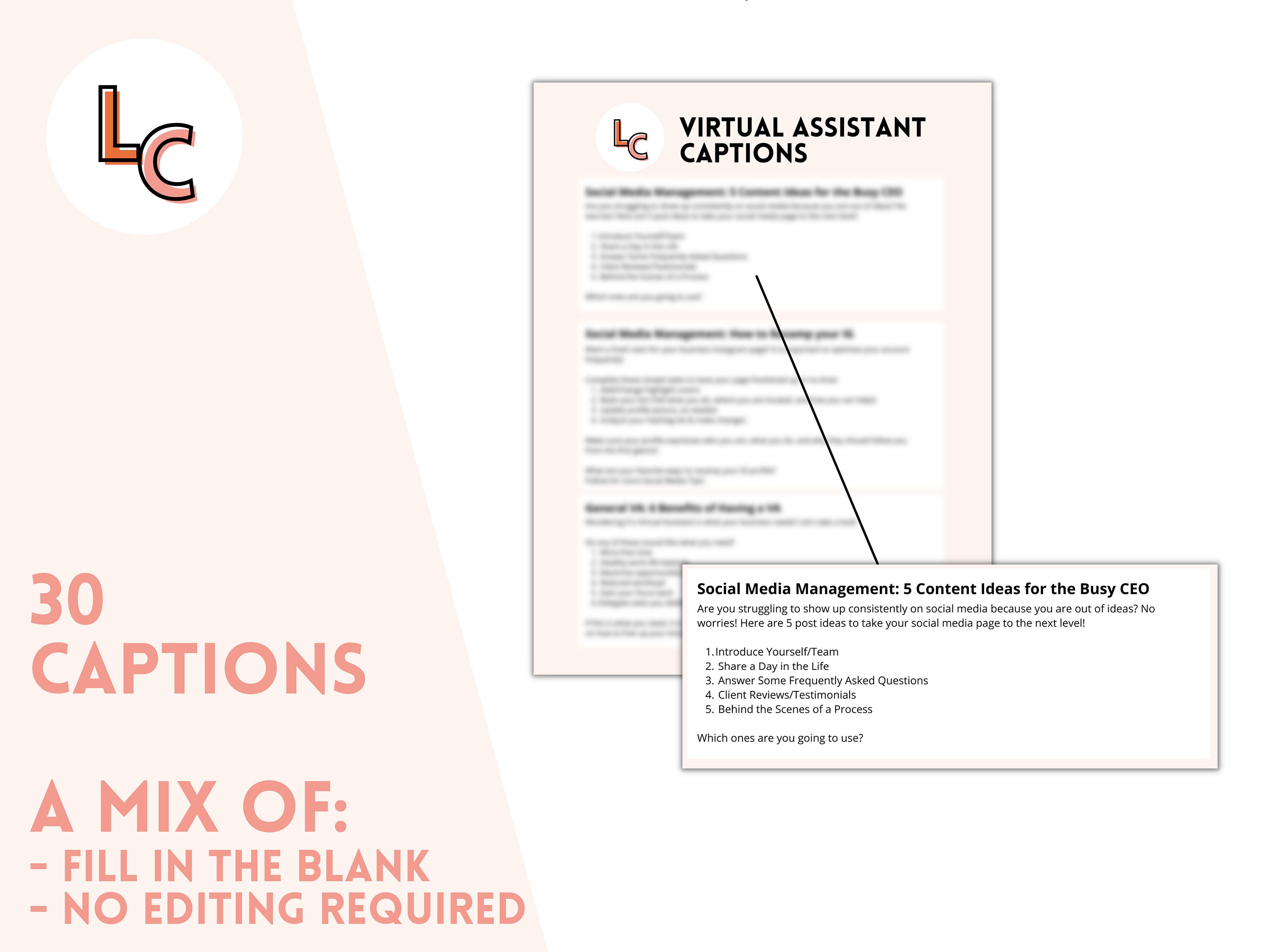 Virtual Assistant Social Media Captions | Captions for Instagram ...