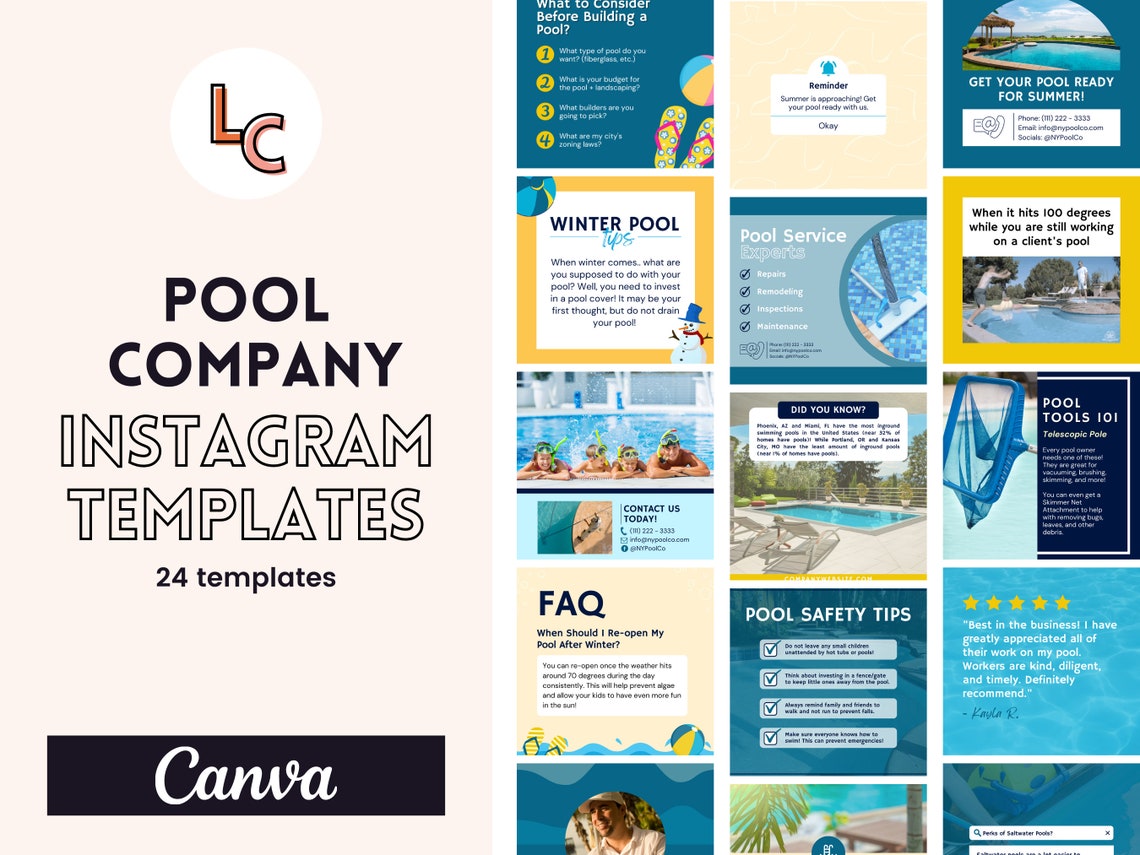 Pool Care Business | Pool Maintenance Posts | Canva Social Media Posts ...