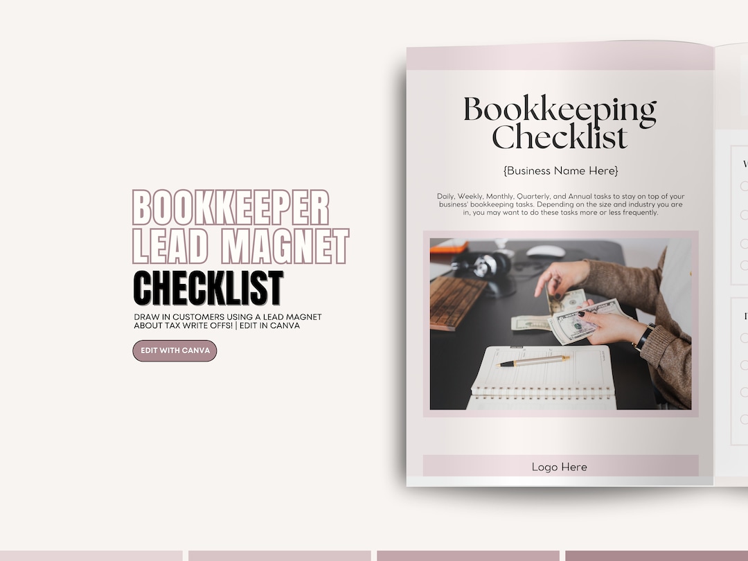 Bookkeeping Checklist Lead Magnet | Bookkeeping Marketing | Accounting ...