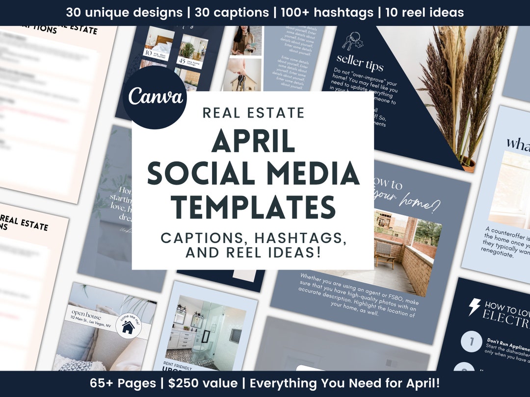 April Real Estate Posts April Real Estate Marketing - Etsy