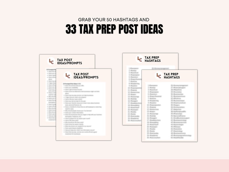 Pink Tax Preparer Social Media Templates | Tax Prep Post Templates ...