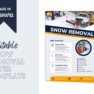 Snow Removal Flyer | Snow Removal Services | Snow Plow Company | Snow ...