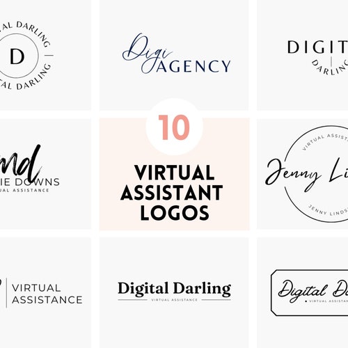 Canva Logos Virtual Assistant Logos Logos for Virtual - Etsy