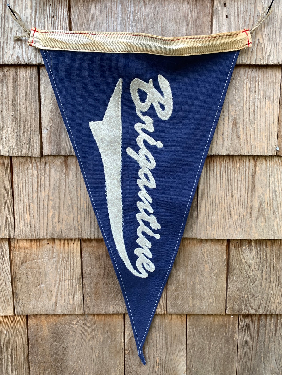 Brigantine Vintage Town Pennant - Hand Sewn - Etsy
