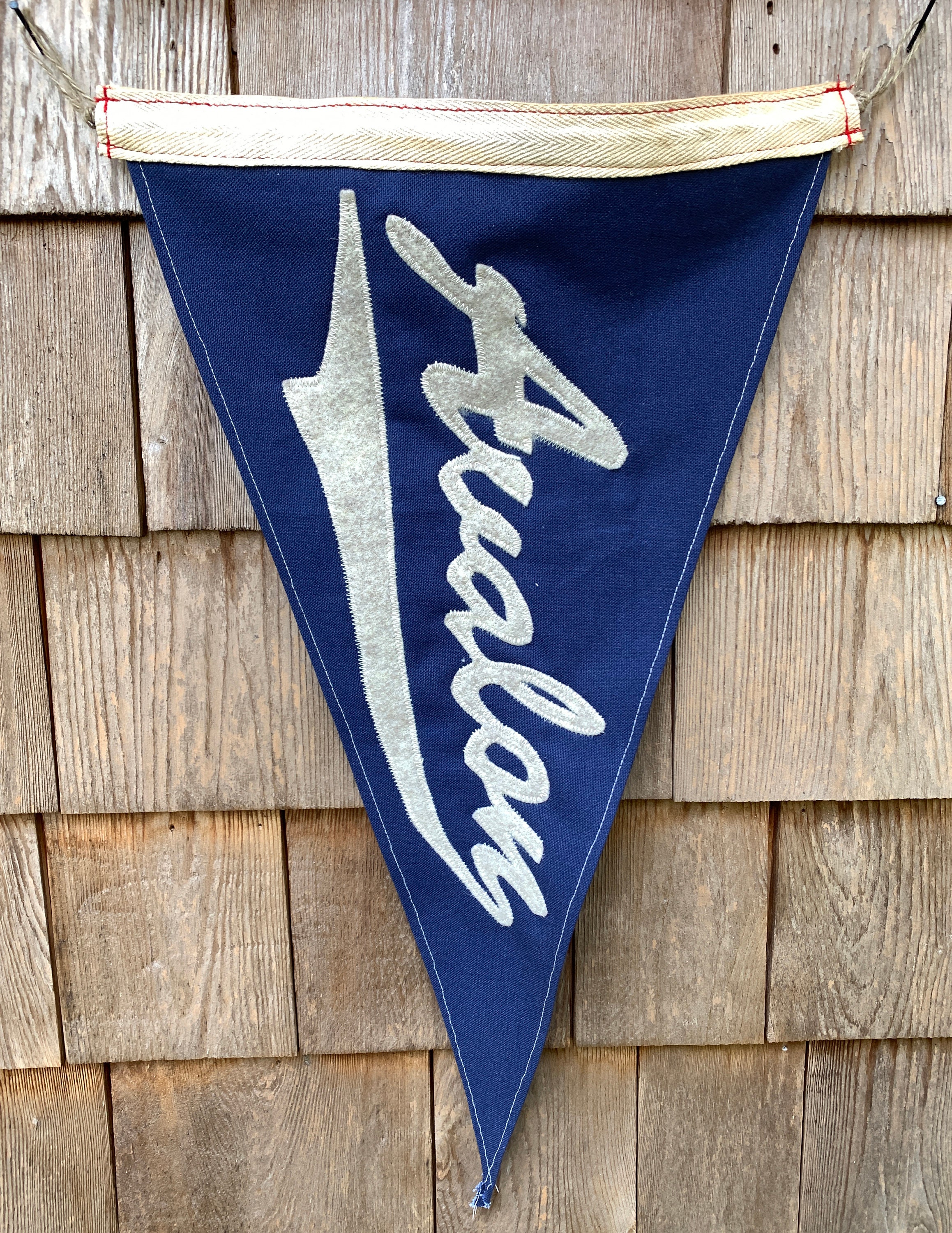 Avalon Vintage Town Pennant - Hand Sewn - Etsy
