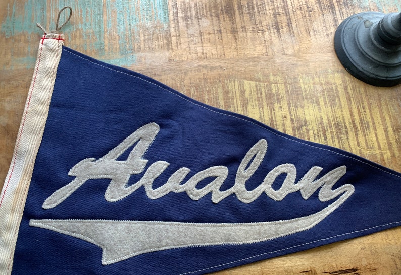 Avalon Vintage Town Pennant - Hand Sewn - Etsy