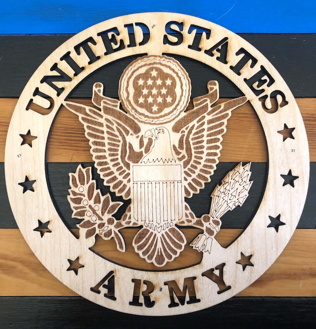 US Army Logo for Laser Cut and Burn. Flag Gift for American Veteran ...