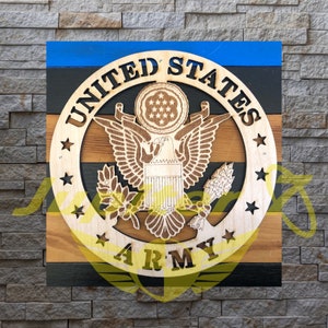 US Army Logo for Laser Cut and Burn. Flag Gift for American Veteran ...