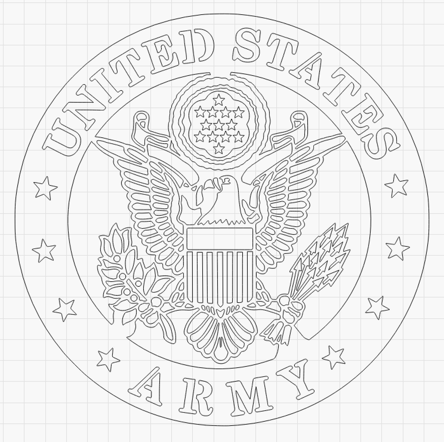 US Army Logo for Laser Cut and Burn. Flag Gift for American Veteran ...