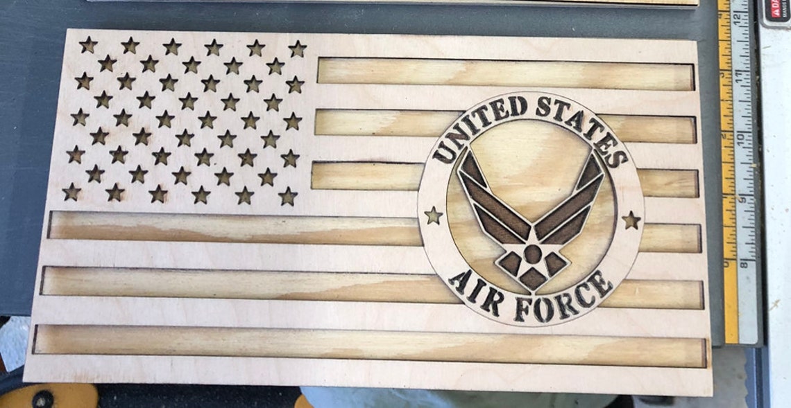 Air Force Flag American Laser Cut and Burn. Flag Gift for American ...