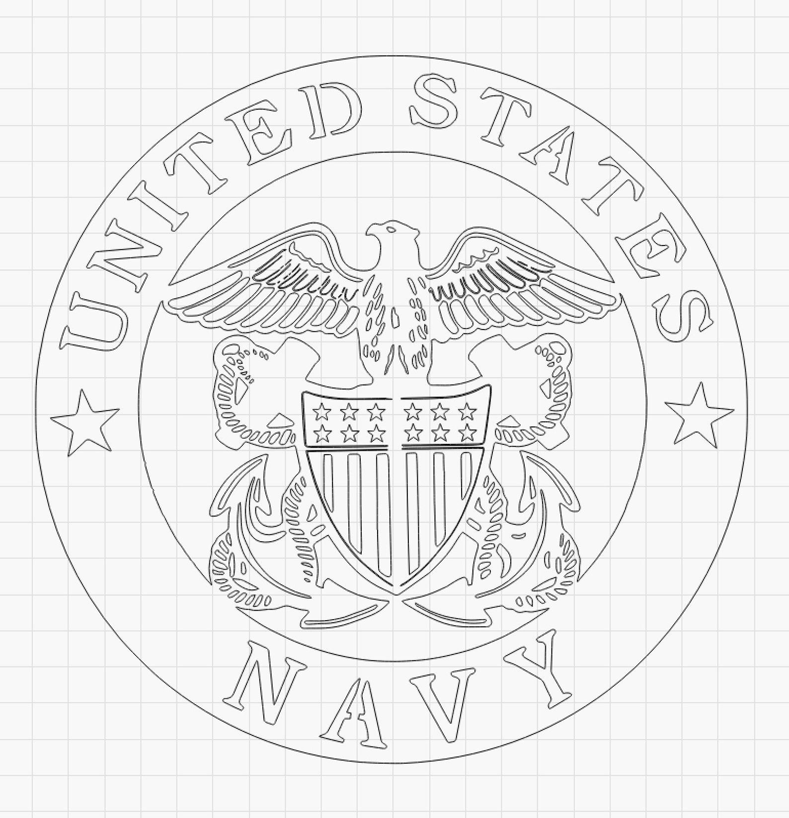 US Navy Logo for Laser Cut and Burn. Flag Gift for American Veteran ...
