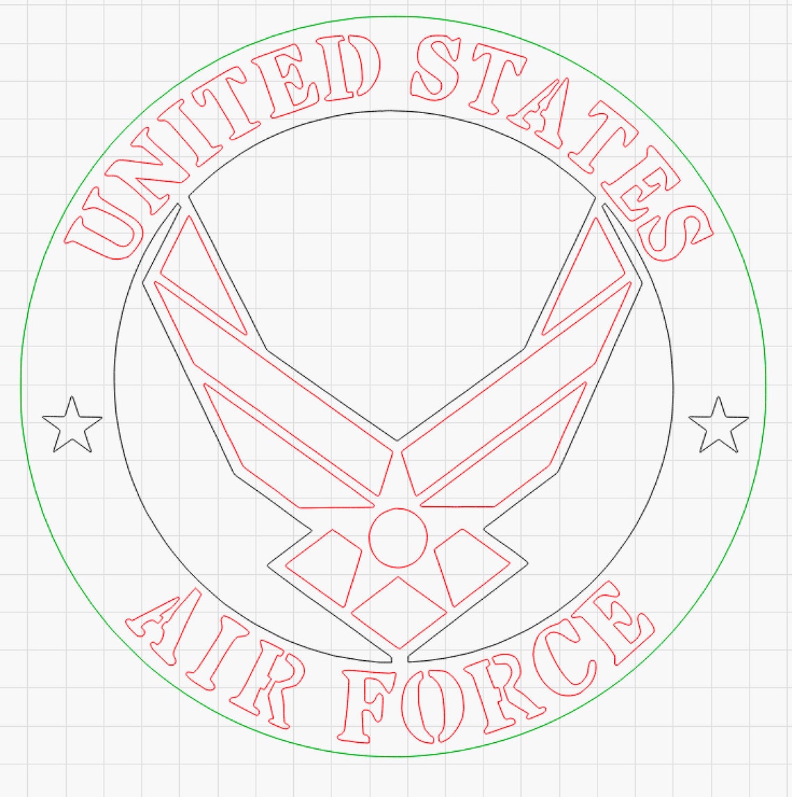 US Air Force Logo for Laser Cut and Burn. Flag Gift for American ...