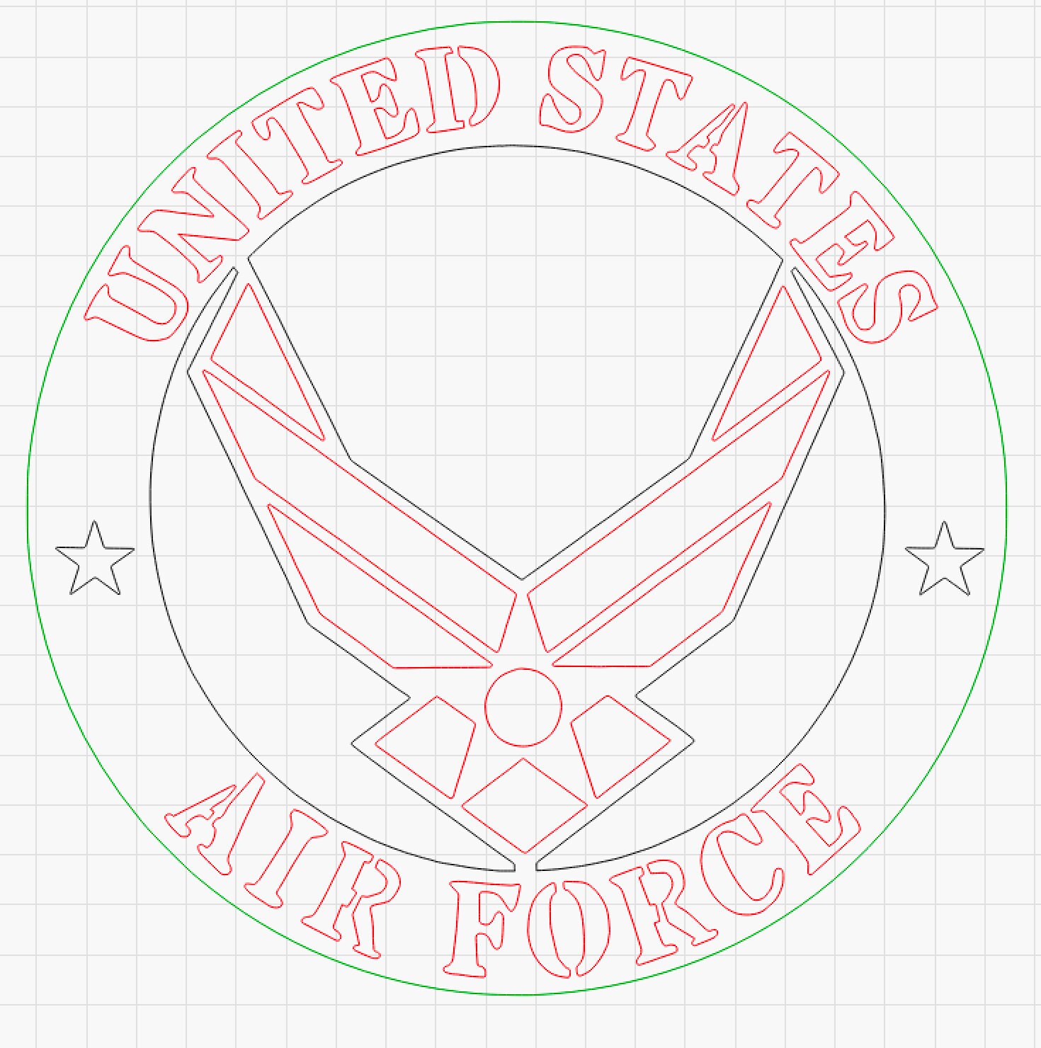 US Air Force Logo for Laser Cut and Burn. Flag Gift for American ...