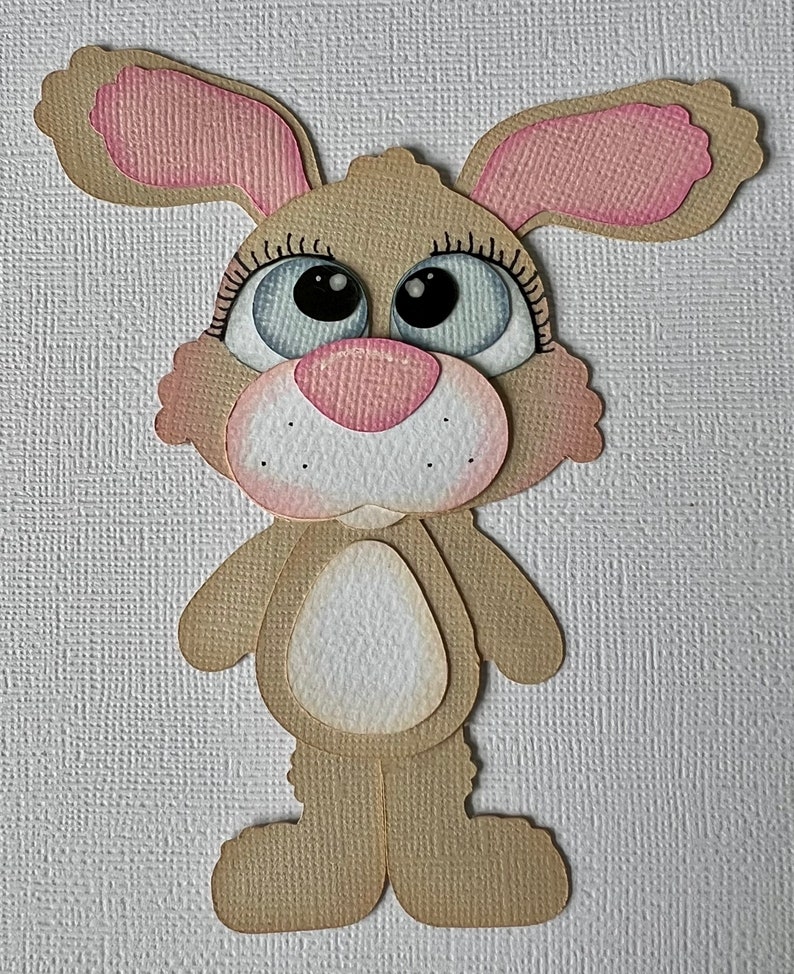 Standing Easter Bunny Die Cut Paper Pieced for Scrapbook Layouts and ...