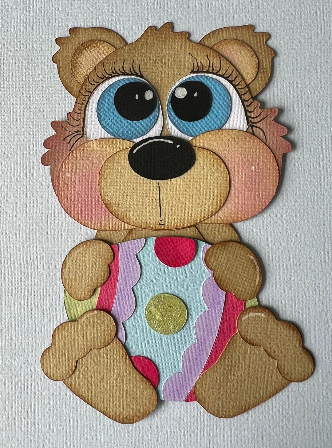 Easter Bear Die Cut Paper Pieced for Scrapbooking or Cardmaking - Etsy