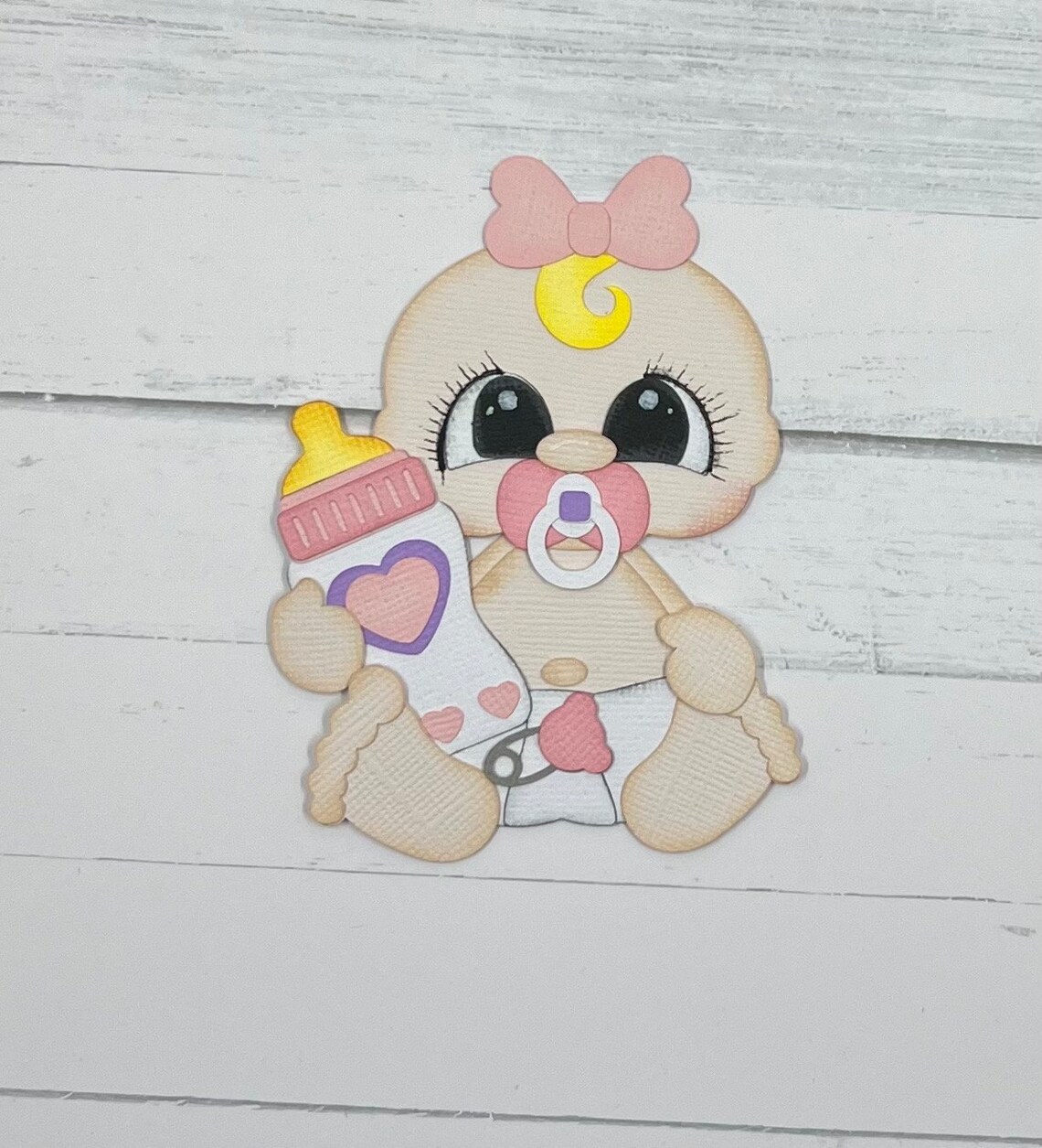 Baby Girl Die Cut Paper Pieced for Cardmaking and Scrapbooking - Etsy